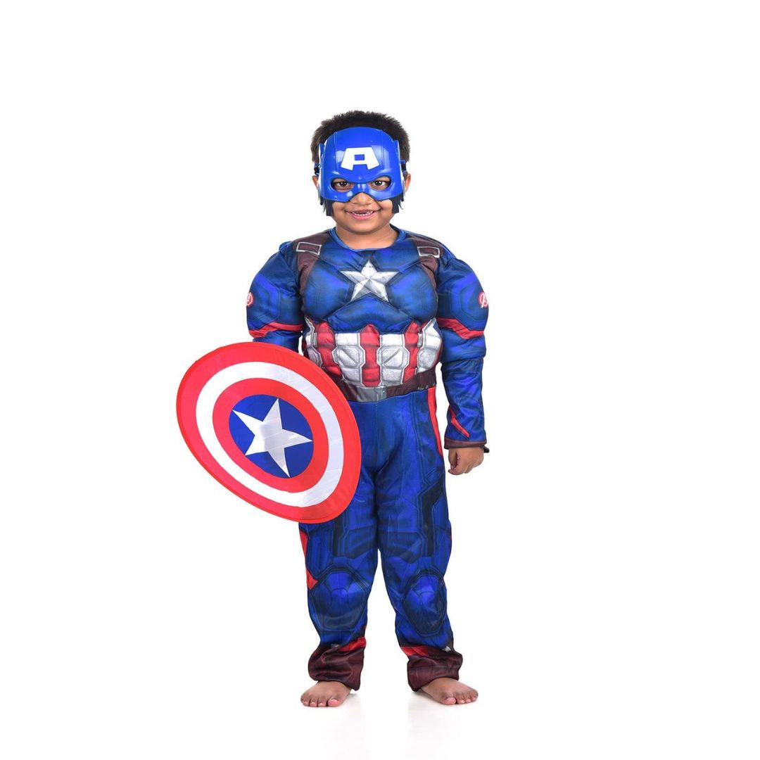 Deluxe Muscle Chest Captain America Costume – WannaParty