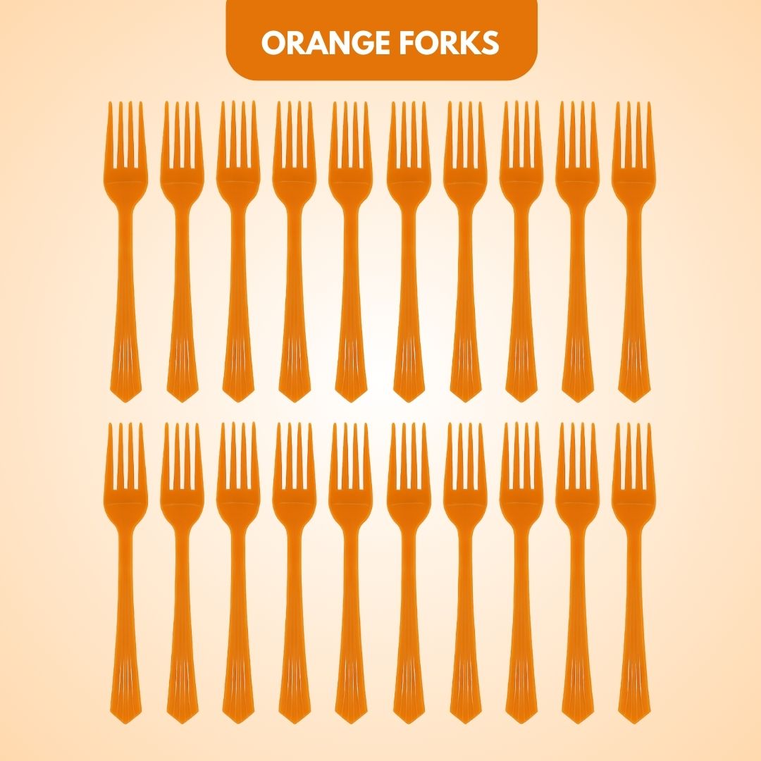 Buy Orange Forks for Birthday or Halloween Party – Wanna Party