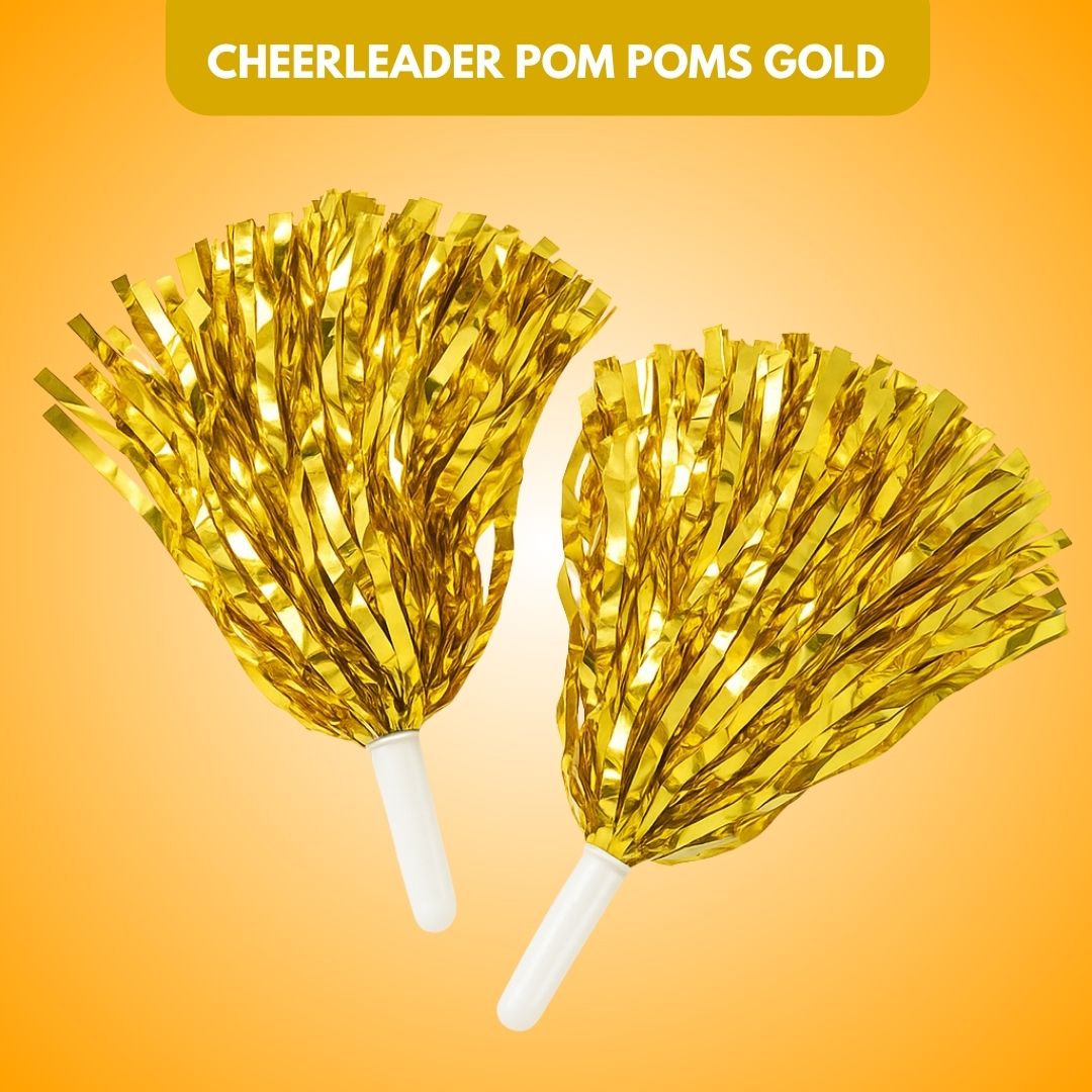 Cheerleader Pom Poms Gold – Wanna Party