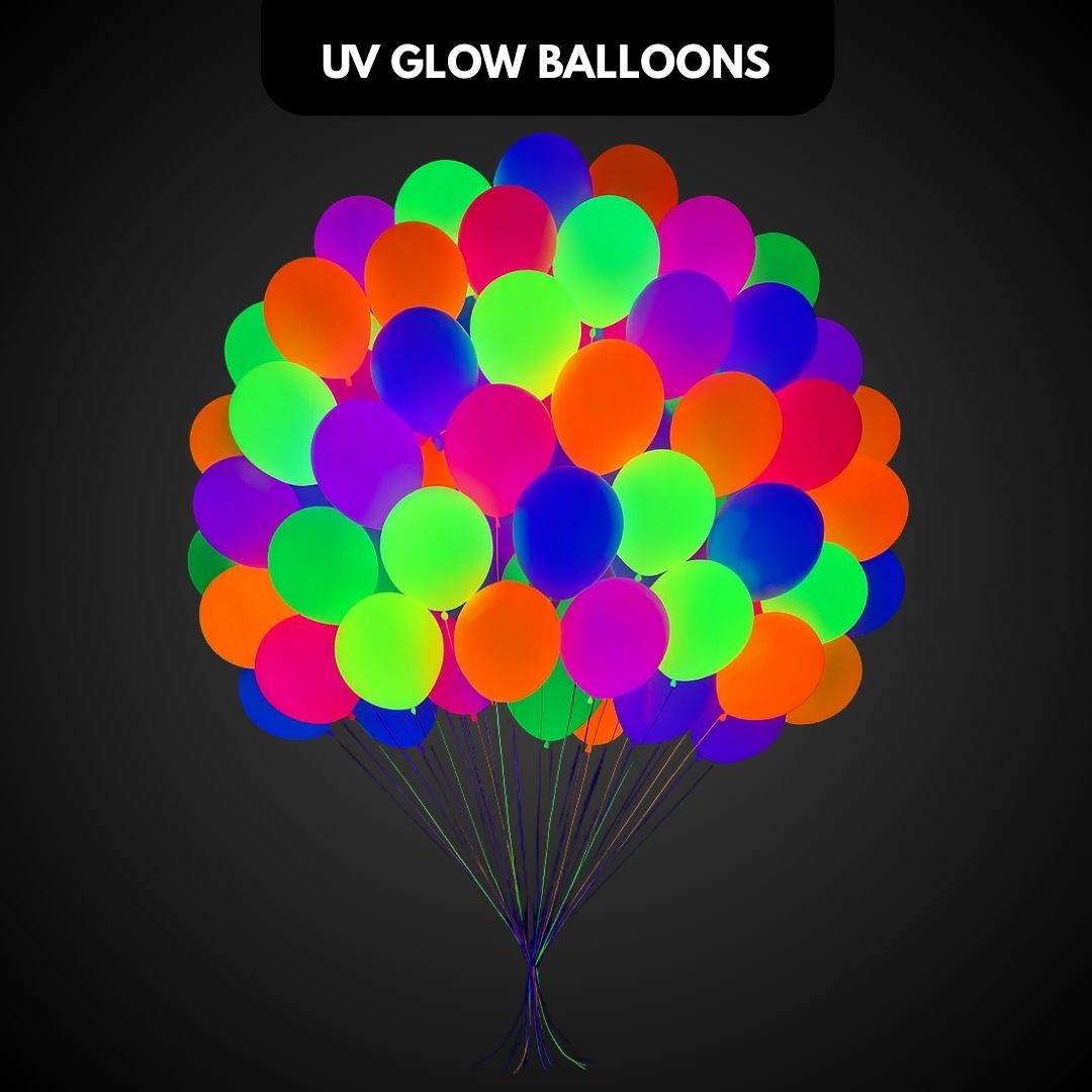 UV Glow in the Dark Helium Quality Balloons - 12" - Pack of 100 – Wanna ...