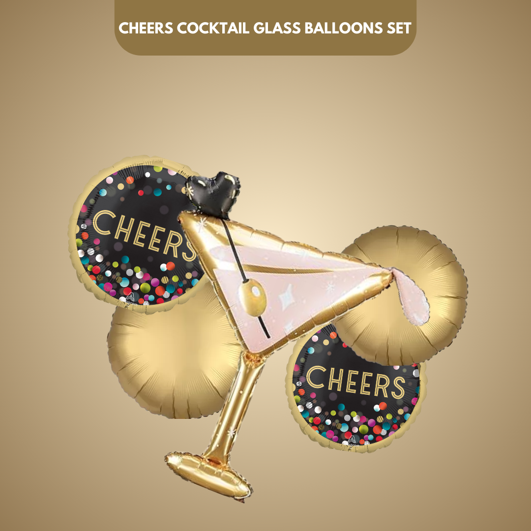 Cheers Cocktail Glass Balloon Set - 5PC – Wanna Party
