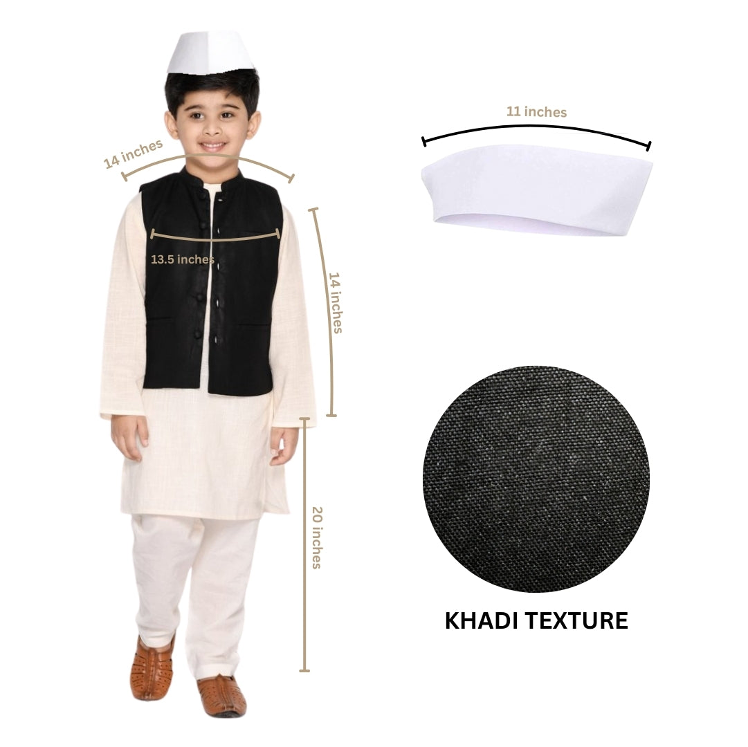 Pandit Jawaharlal Nehru (Chacha Nehru) Costume for Kids – Size: Small ...