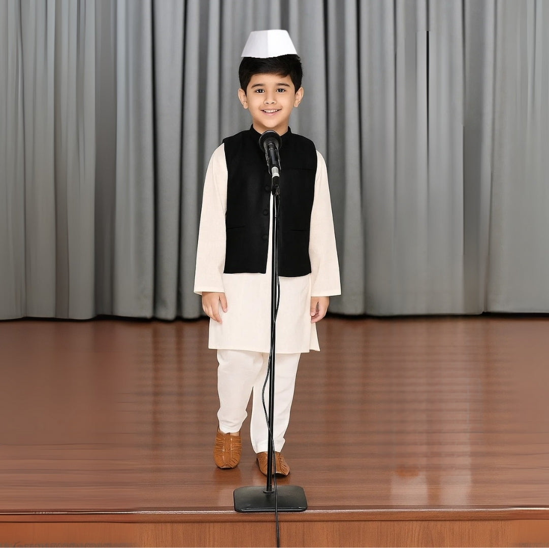 Pandit Jawaharlal Nehru (Chacha Nehru) Costume for Kids – Size: Small ...