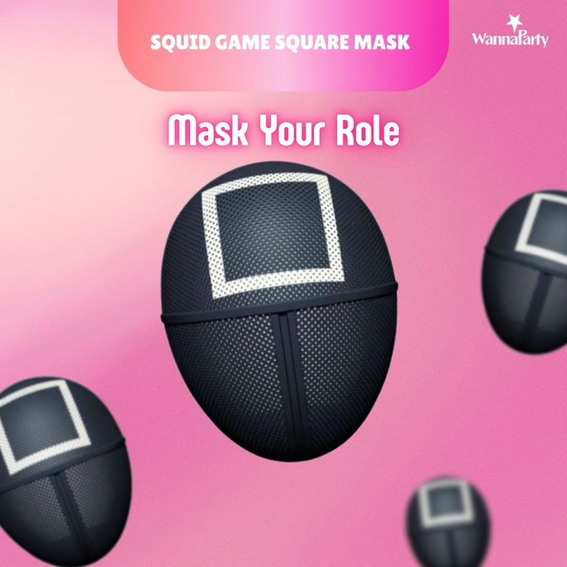 Squid Game Worker Face Mask Square Shape | Wanna Party