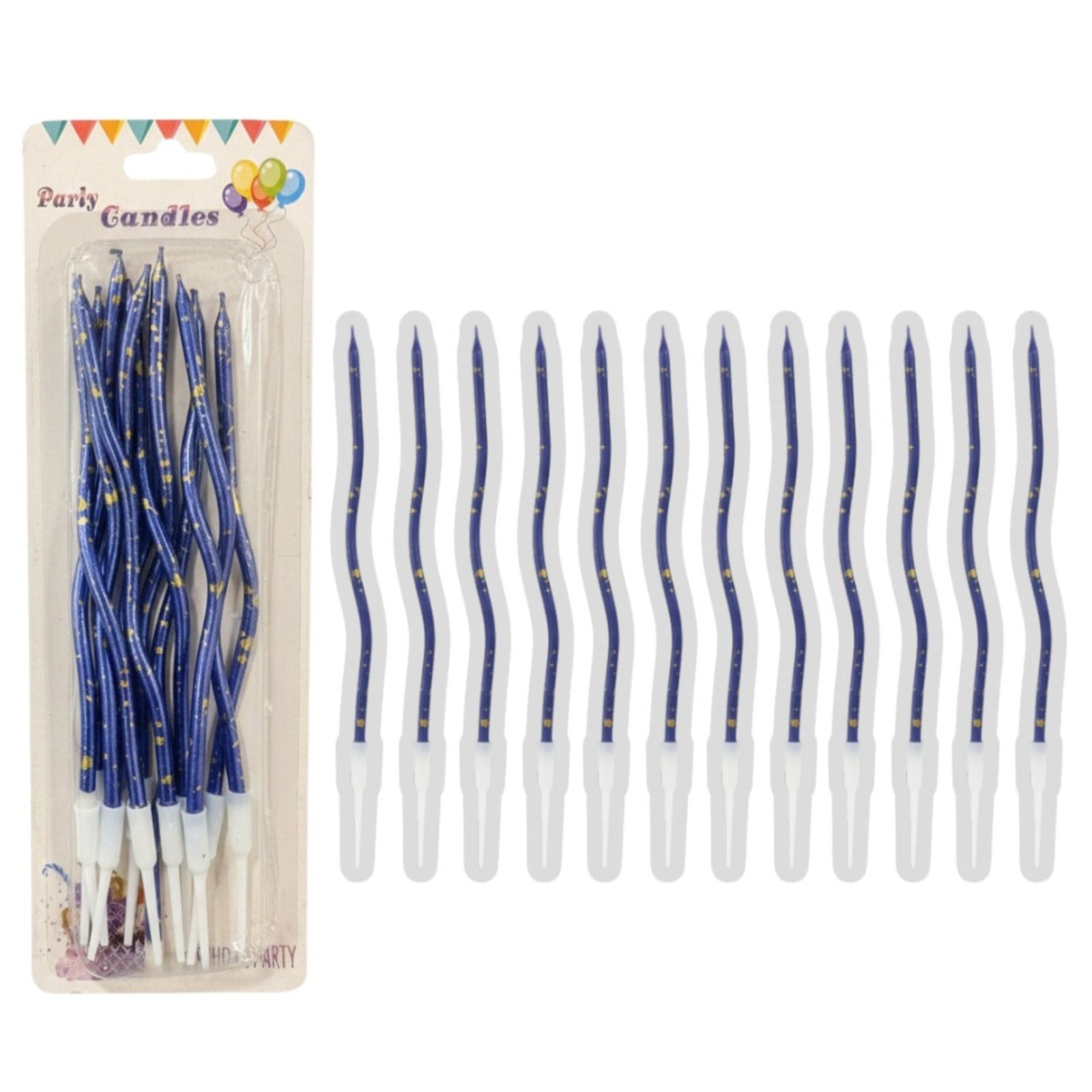 Curly Blue & Golden Birthday Candle - 12PC – Wanna Party