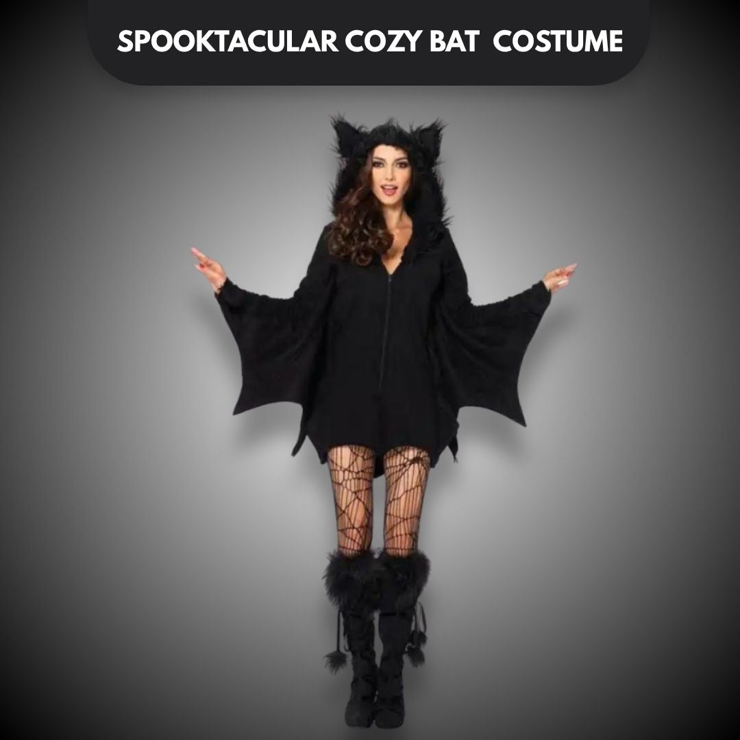 Spooktacular Cozy Bat Adult Jumpsuit Costume for Woman with Hood ...