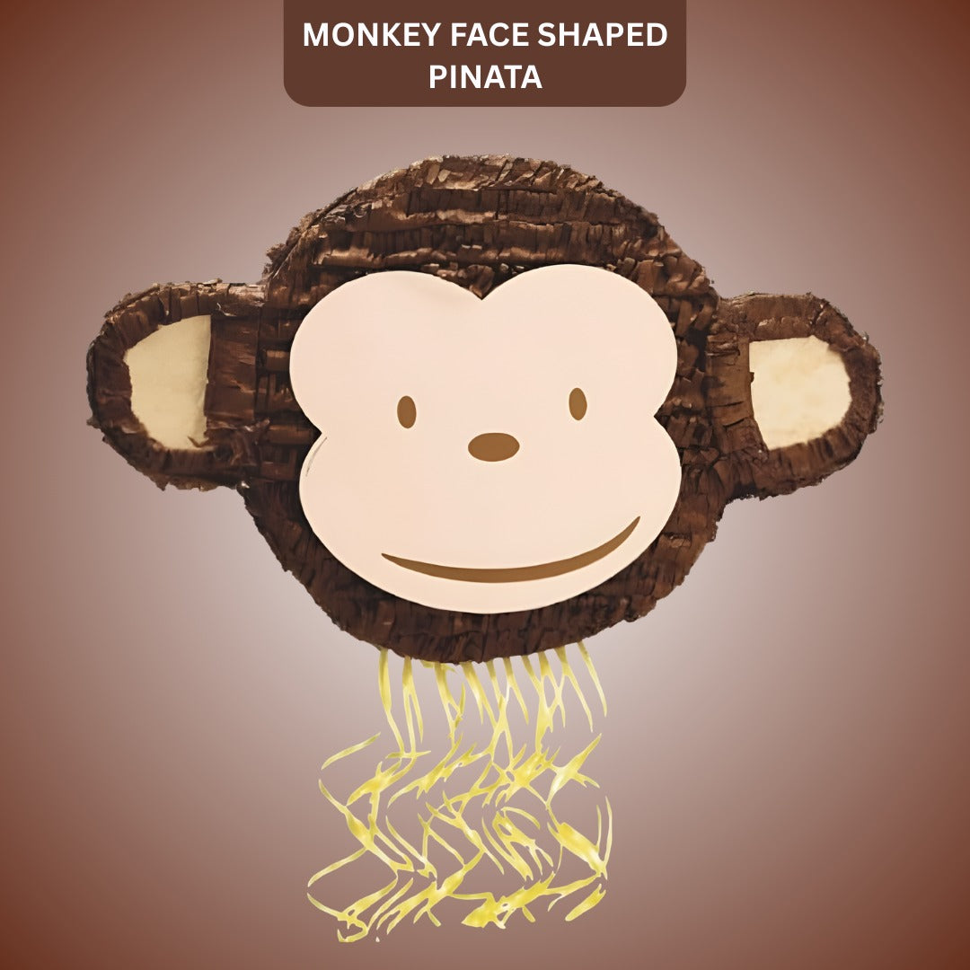 Monkey Face Shaped Pinata/Khoi Bag w/ Pull String for Fun Birthday Act ...