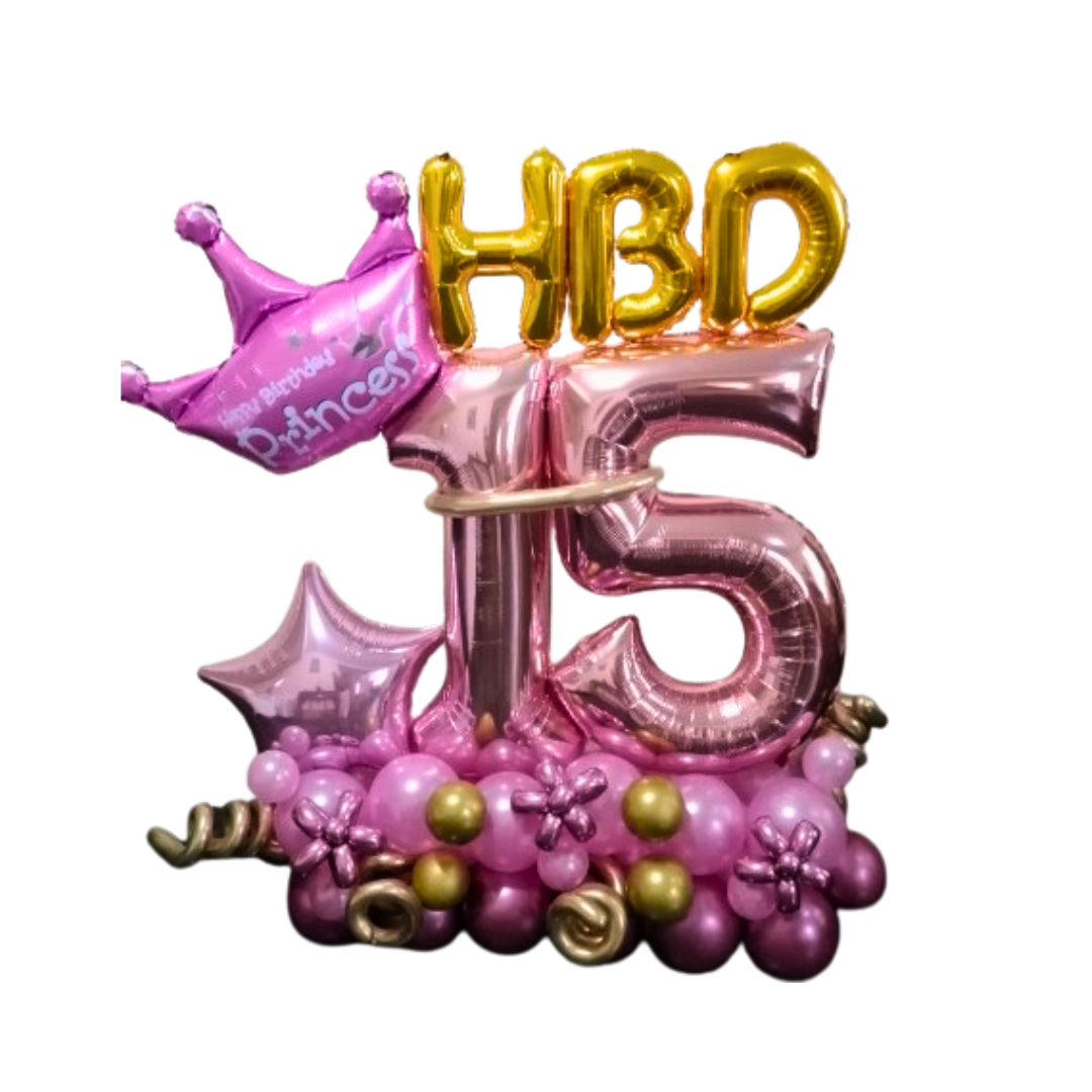 Happy Birthday Princess -15th Birthday balloon Bouquet – Wanna Party